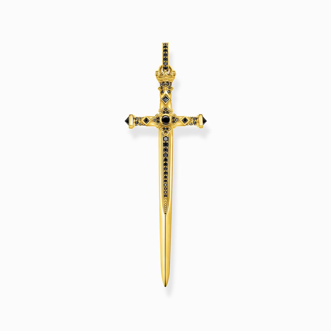 Chain pendant for men: sword, yellow-gold plated | THOMAS SABO