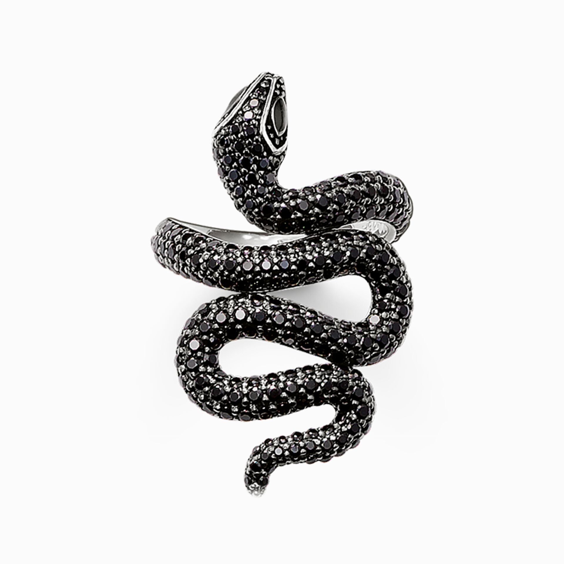 Ring black snake pavé | Sterling Silver | THOMAS SABO