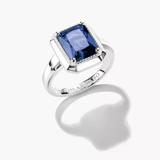 Ring with blue nanocrystal in octagon cut | THOMAS SABO
