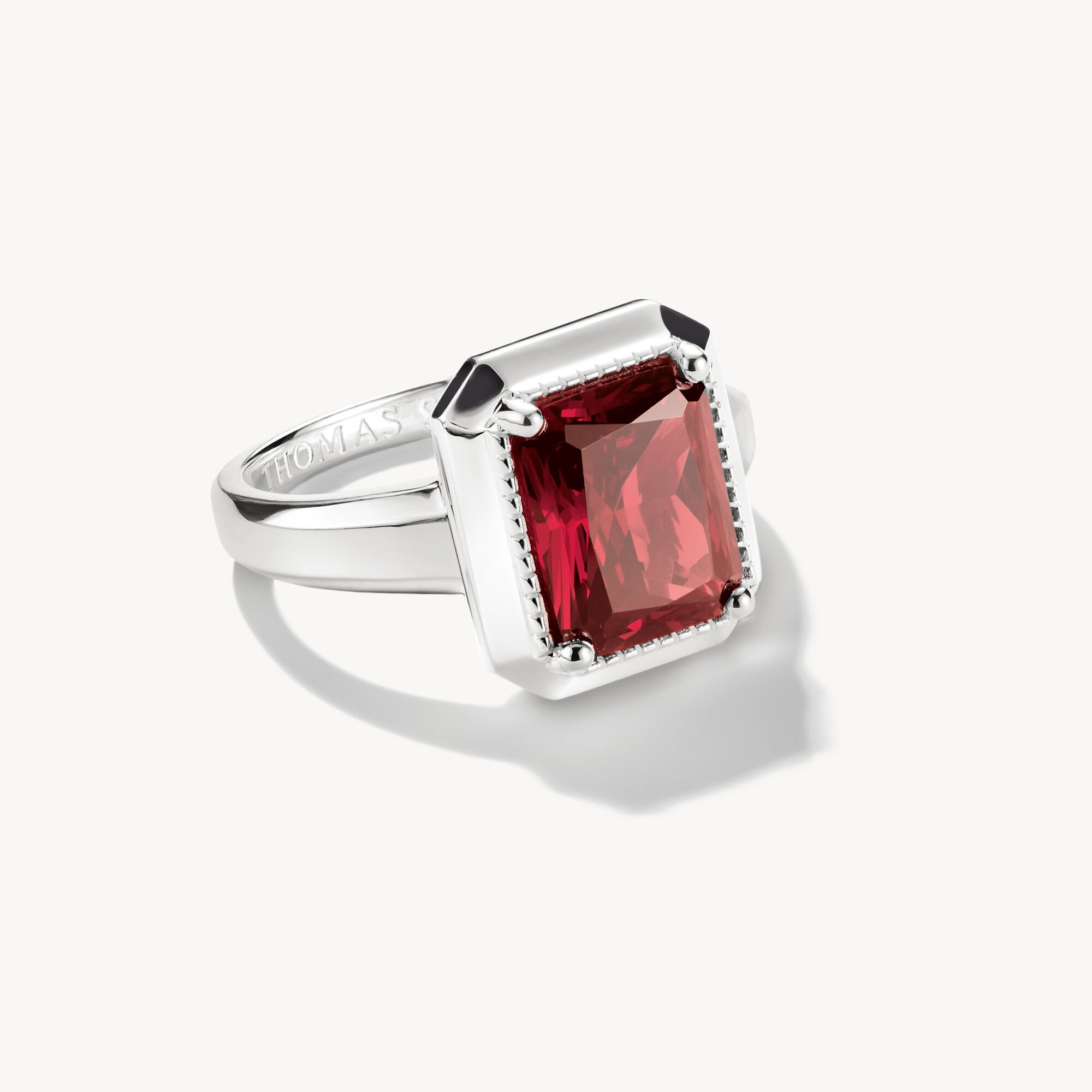 Silver Ring with Red Zirconia Stone Elyndra | THOMAS SABO