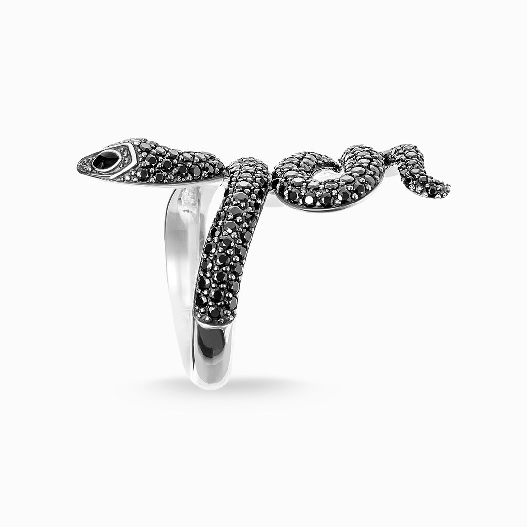 Ring black snake pavé | Sterling Silver | THOMAS SABO
