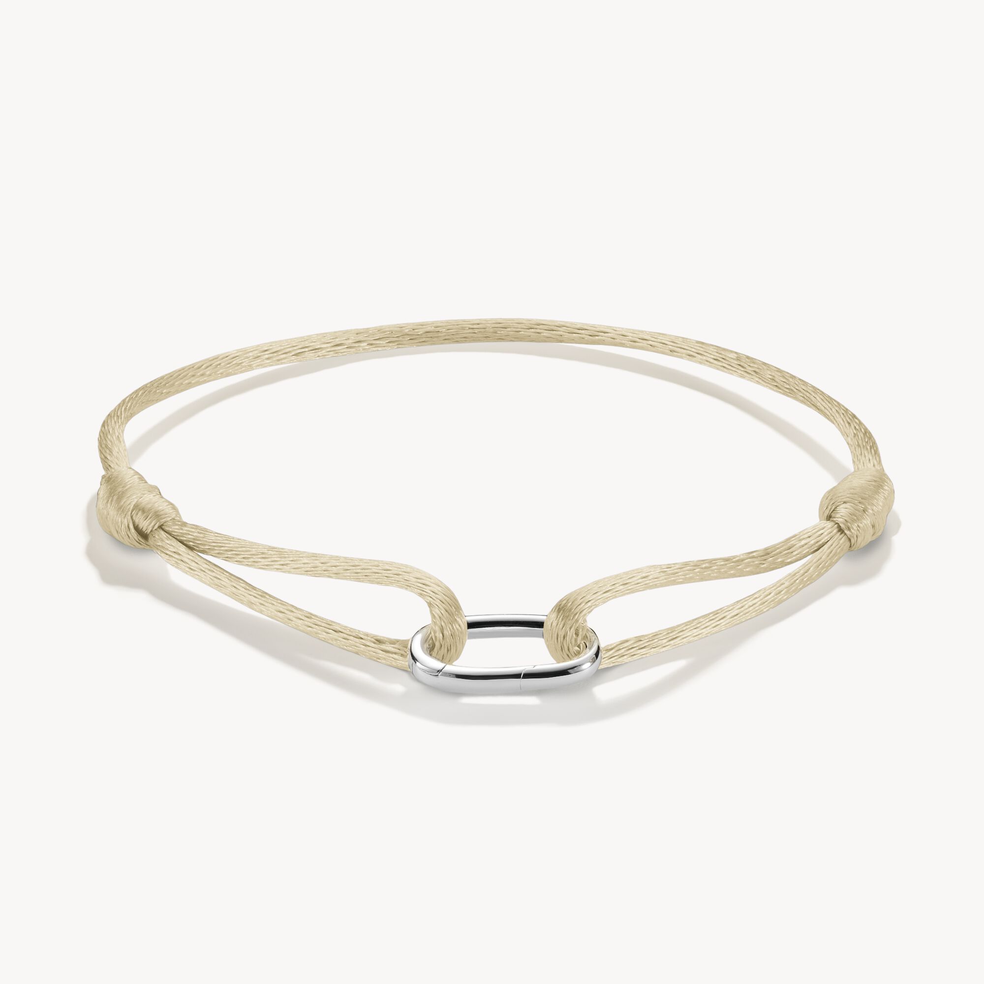 Silver Textile Bracelet Beige Connect | THOMAS SABO