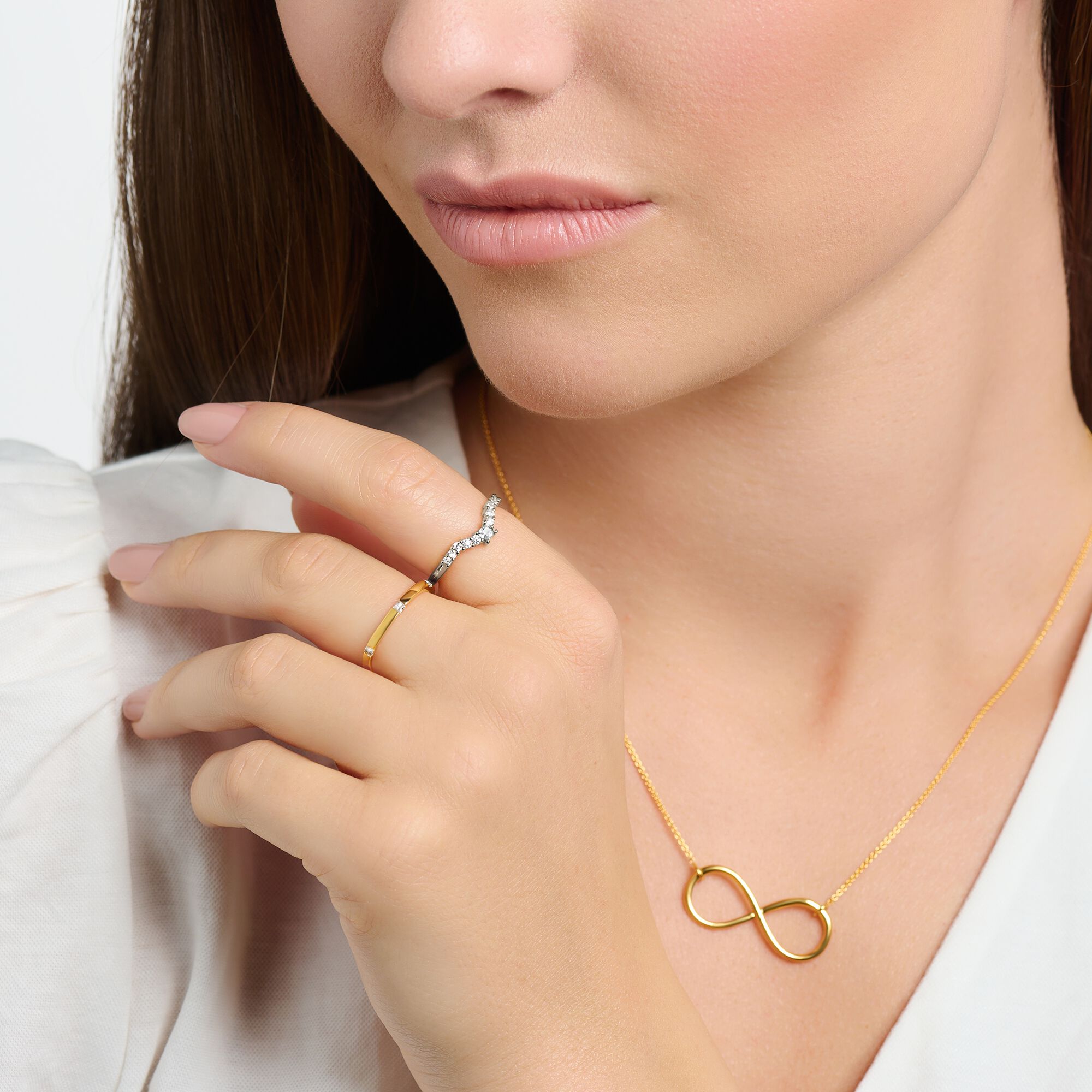 Band ring: yellow gold plating & zirconia – THOMAS SABO