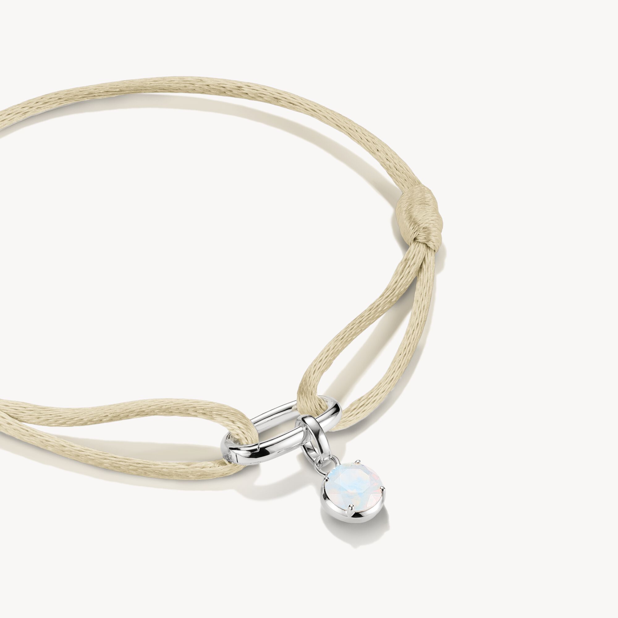 Silver Textile Bracelet Beige Connect | THOMAS SABO