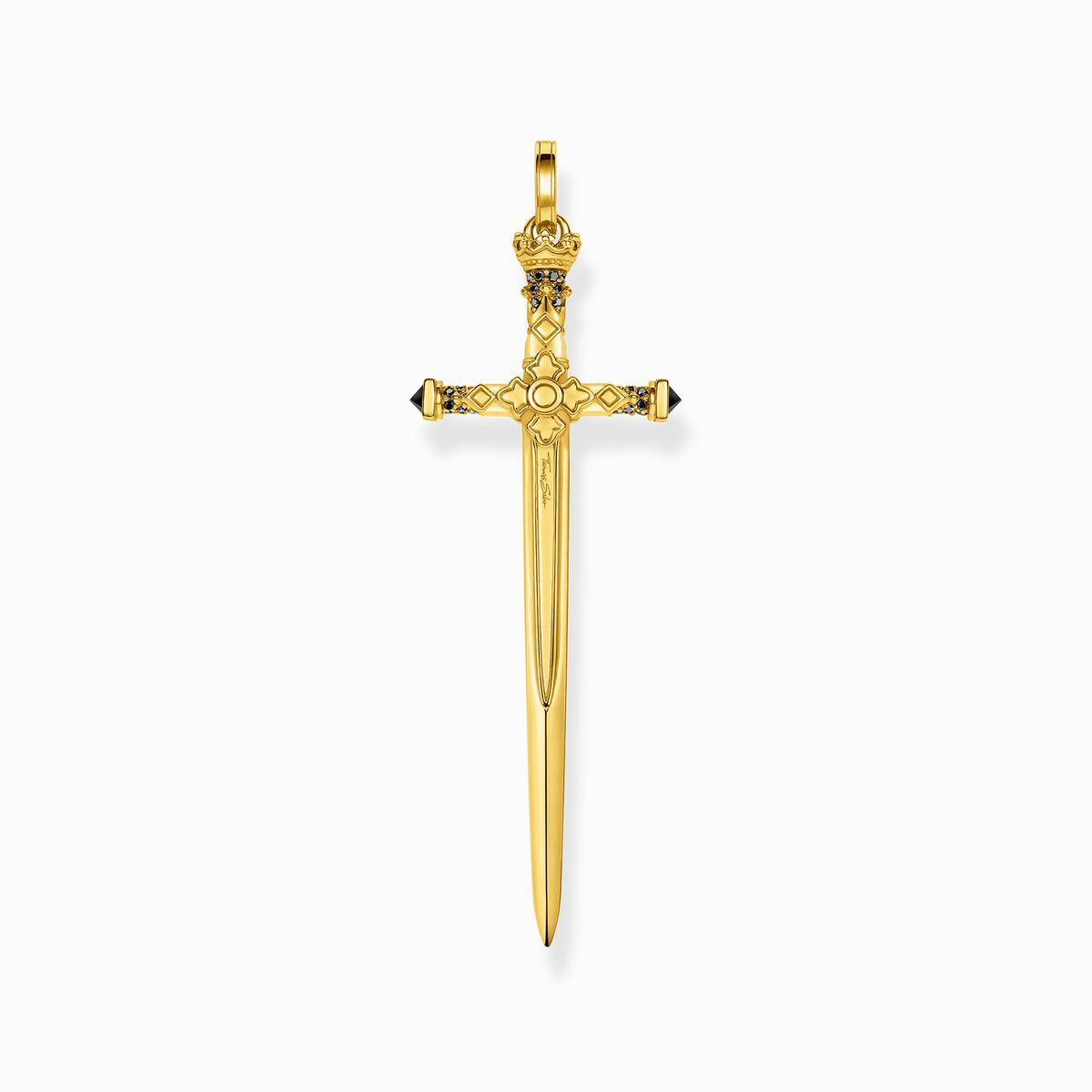 Chain pendant for men: sword, yellow-gold plated | THOMAS SABO