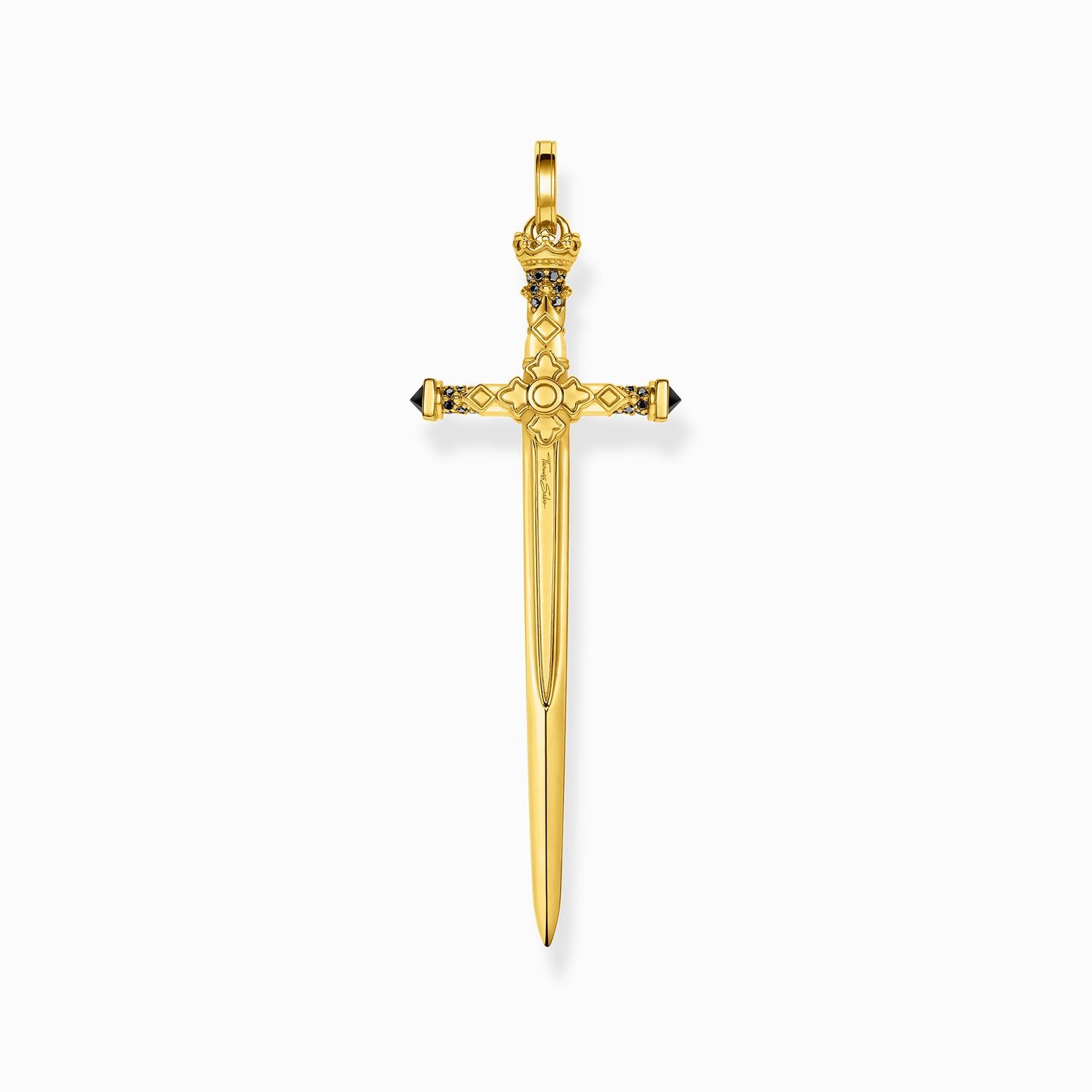 Chain pendant for men: sword, yellow-gold plated | THOMAS SABO